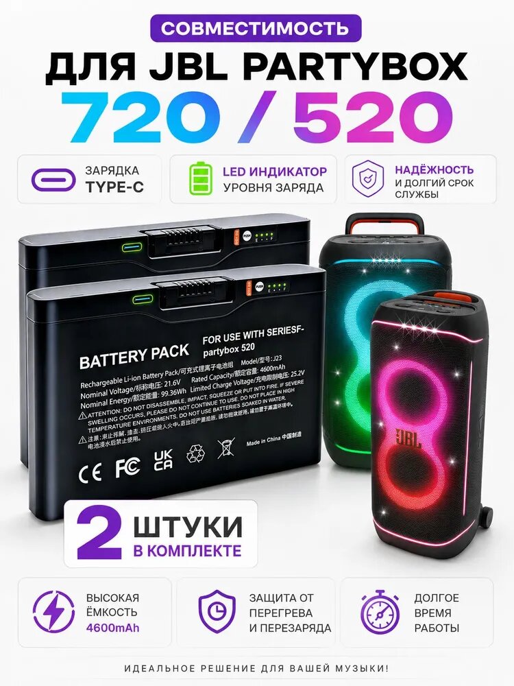Аккумулятор для портативной колонки JBL Partybox720/Partybox520/JBL Boombox 4 Аккумулятор FG6CELL21700G