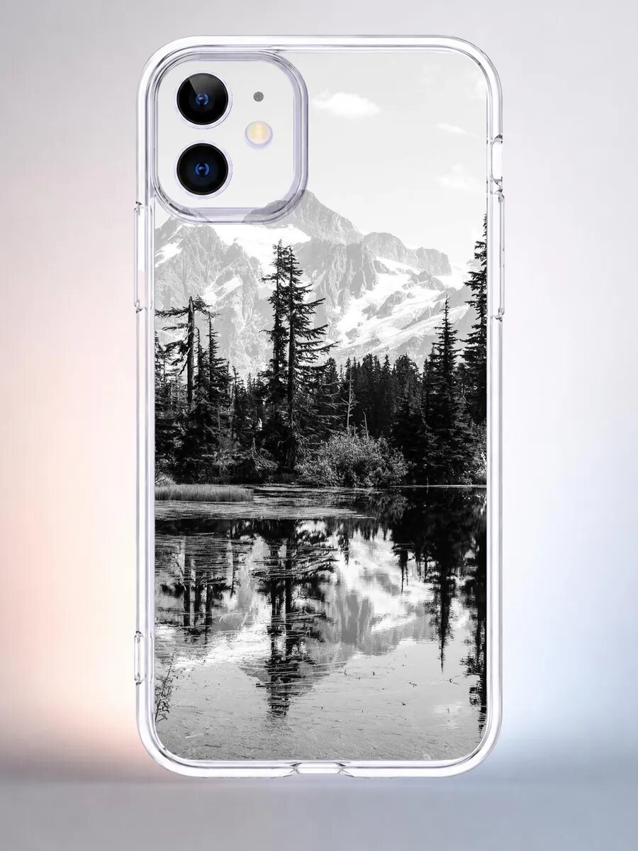 Чехол iPhone 11 гора и озеро силиконовый