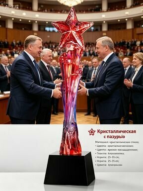 Прозрачный хрустальный кубок с золотой звездой для награждения персонализированная гравировка