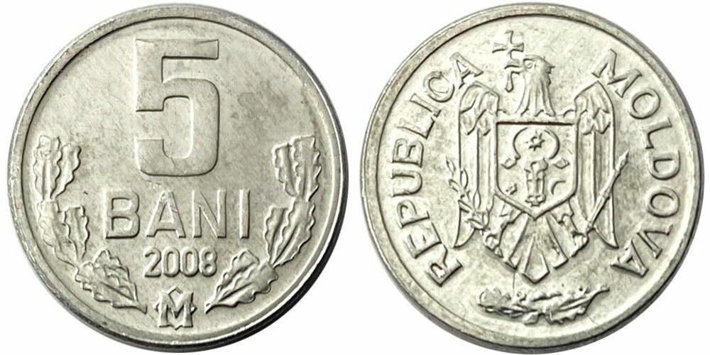 Молдавия 5 бань, 2008 Герб aUNC