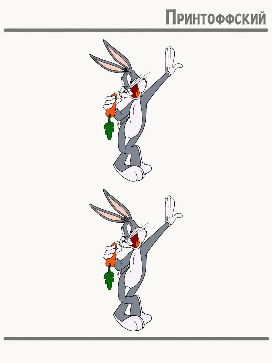 2-е (Две) Термонаклейки бакс банни Bugs Bunny