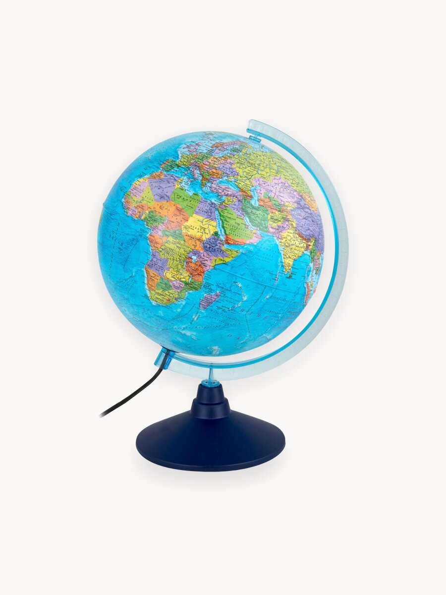 Глобус политический детский для школы с подсветкой, диаметр 25 см, Globen Классик Евро, 454440