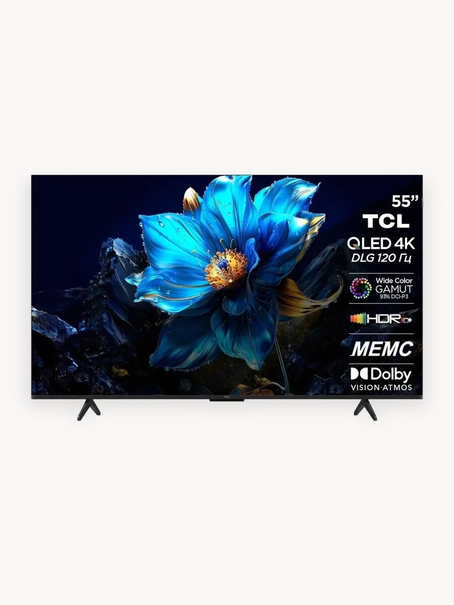 Телевизор TCL 55P7K (55P7K) 55" 3840 x 2160 4K Ultra HD QLED черный, WiFi, Smart TV (RUS) HDR, Google Assistant