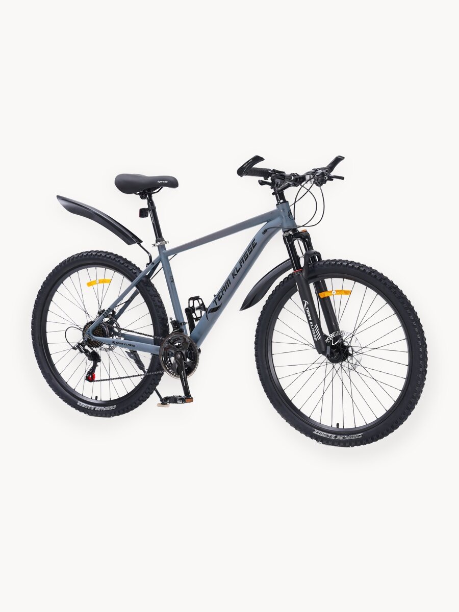 Велосипед Team Klasse TB-03, горный, 21 скоростей, диаметр колес 27,5", рама 18", светло-серый