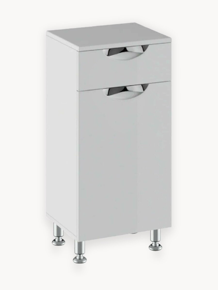 Комод, тумба для ванной комнаты, Fauraplus Толедо 40, полка, правый, белый, глянцевый.