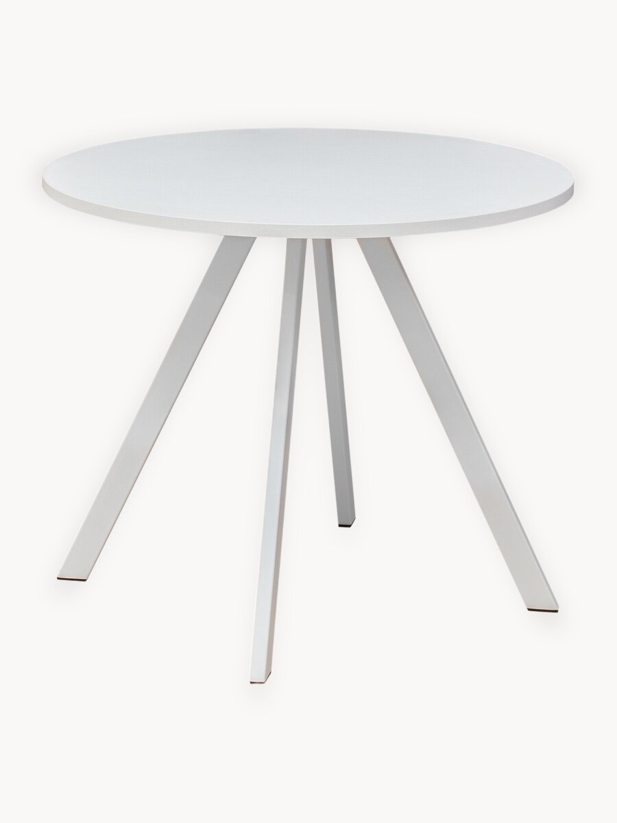 Стол круглый кухонный нераздвижной Дельта К БЛ 94 БЛ, столешница ЛДСП, нераскладной, белый