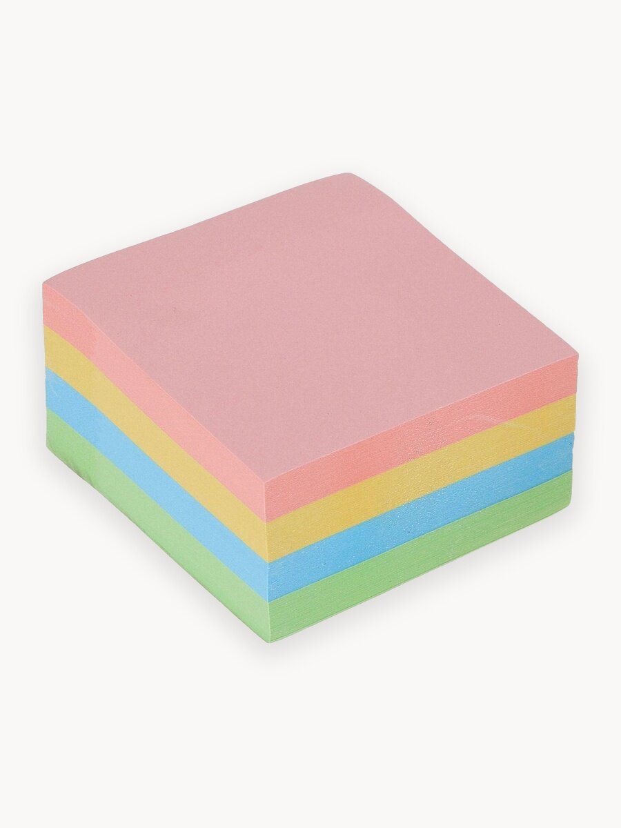 Блок-стикеры с липким краем 4 цвета "Calligrata" 76×76 мм, 400 листов, цвет микс