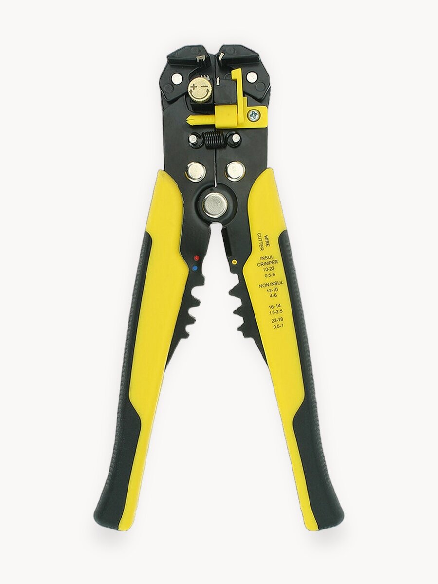 Клещи для снятия изоляции, обжима и зачистки проводов, кабеля 0,2-6мм2, L-210 мм