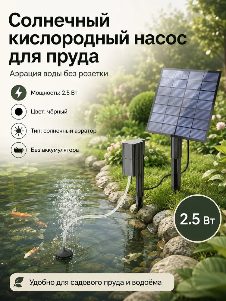 HIBIBUD Солнечный кислородный насос для пруда, мощный насос с большой емкостью, 360W + 10ft трубка, корпус из нержавеющей стали, для наружных прудов и аквариумов