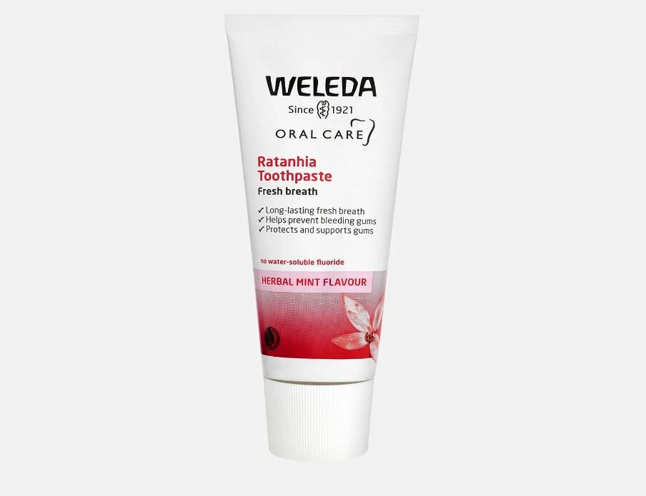 Зубная паста Weleda "Ratanhia", натуральная, без искусственных компонентов, мягкая, 75 мл