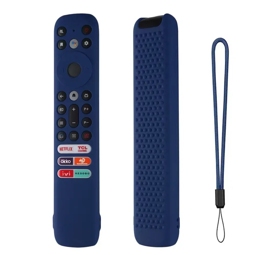 Силиконовый чехол для пульта TCL FMR4 RC902V FAR2 FMR1 Синий, Midnight Blue