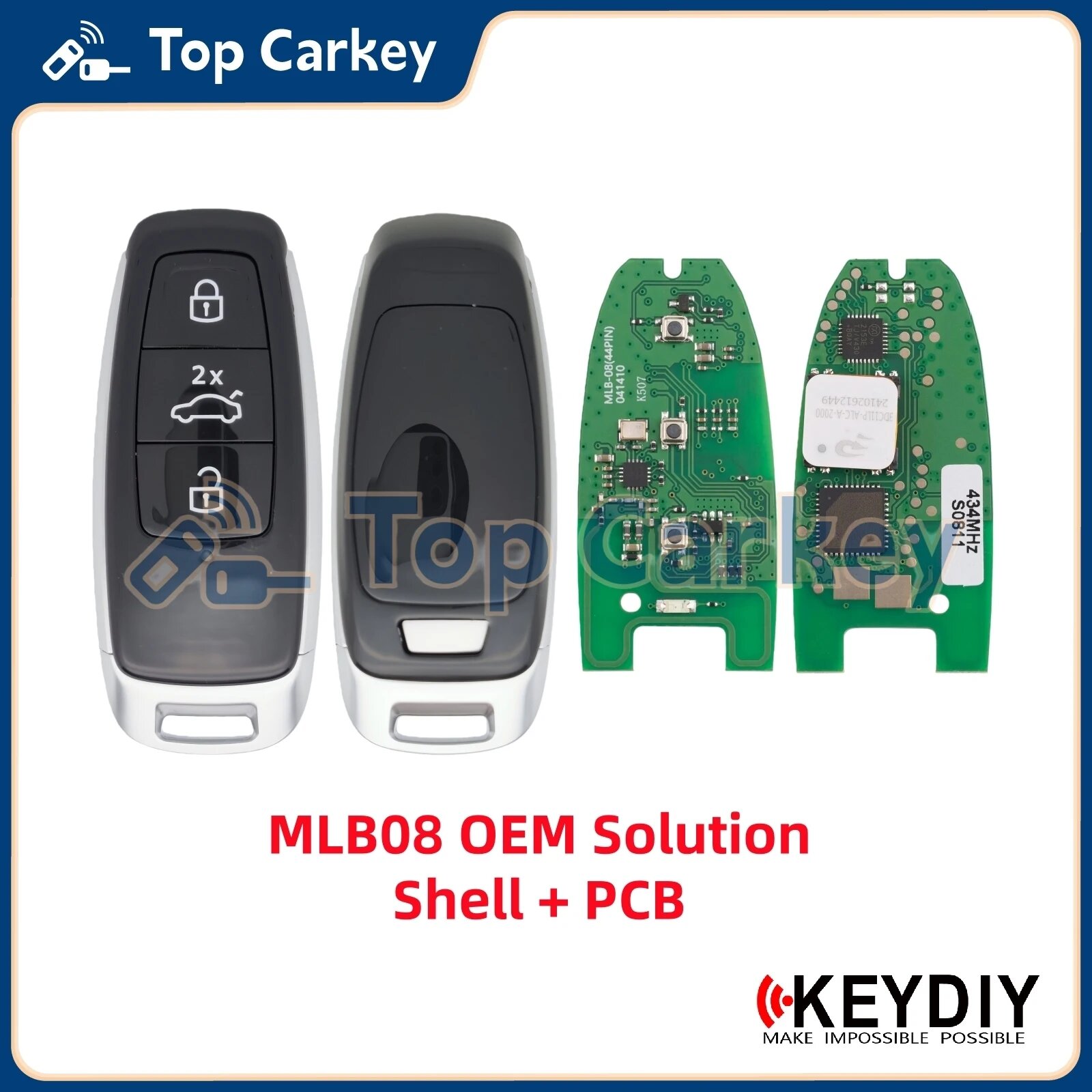 KEYDIY KD MLB08 MLB26 MLB19 Универсальный ключ PCB 434 МГц для Audi A4 A6 A8 Q5 Q7 08OEM with Shell