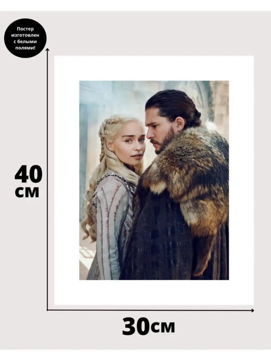 Постер Игра престолов, 30 x 40 см (с полями), материал бумага, без рамы