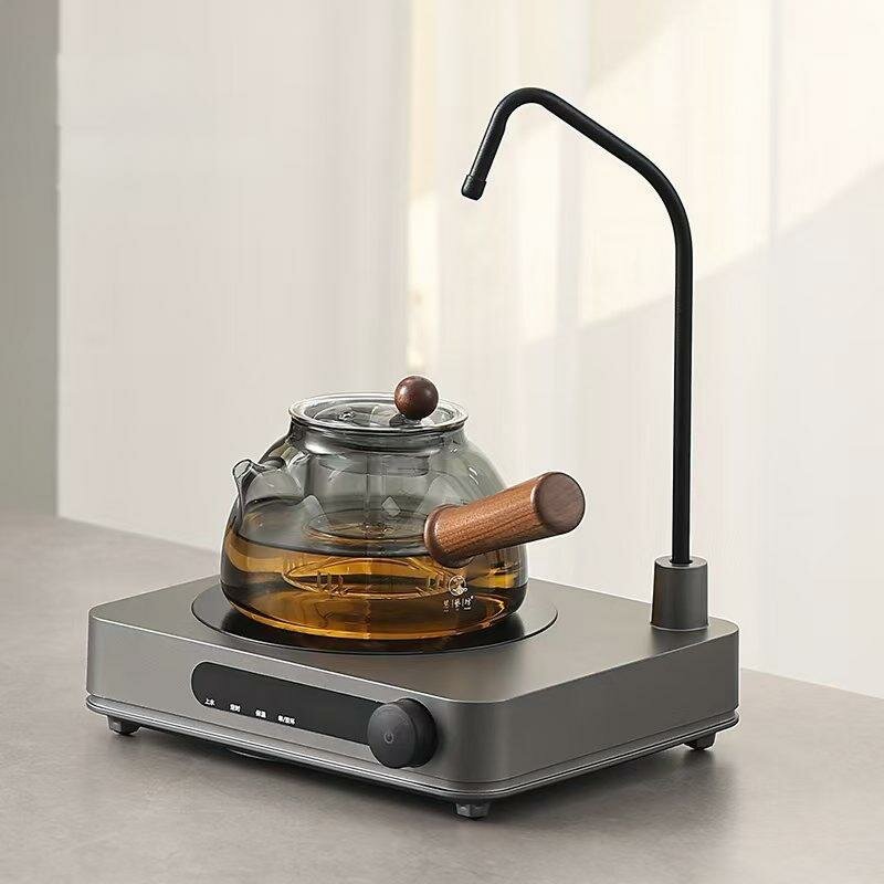 Электрическая керамическая чайная плита с автоматической подачей воды, бытовой стеклянный чайник, чайник для заваривания чая, чайный сервиз.