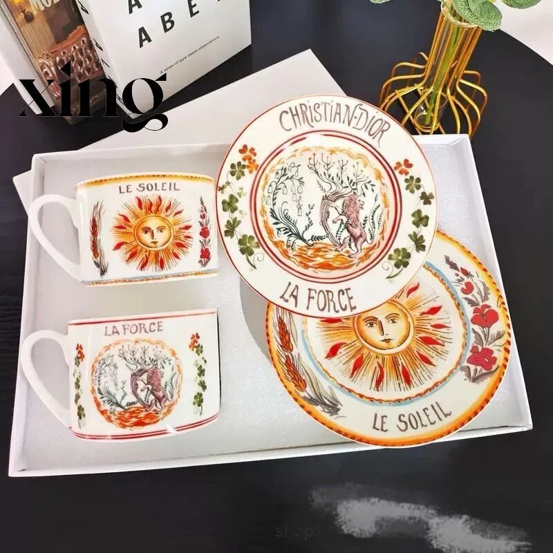 Чашка Christian Dior Le Soleil, 250 мл, 4 шт из костяного фарфора, подарочный набор