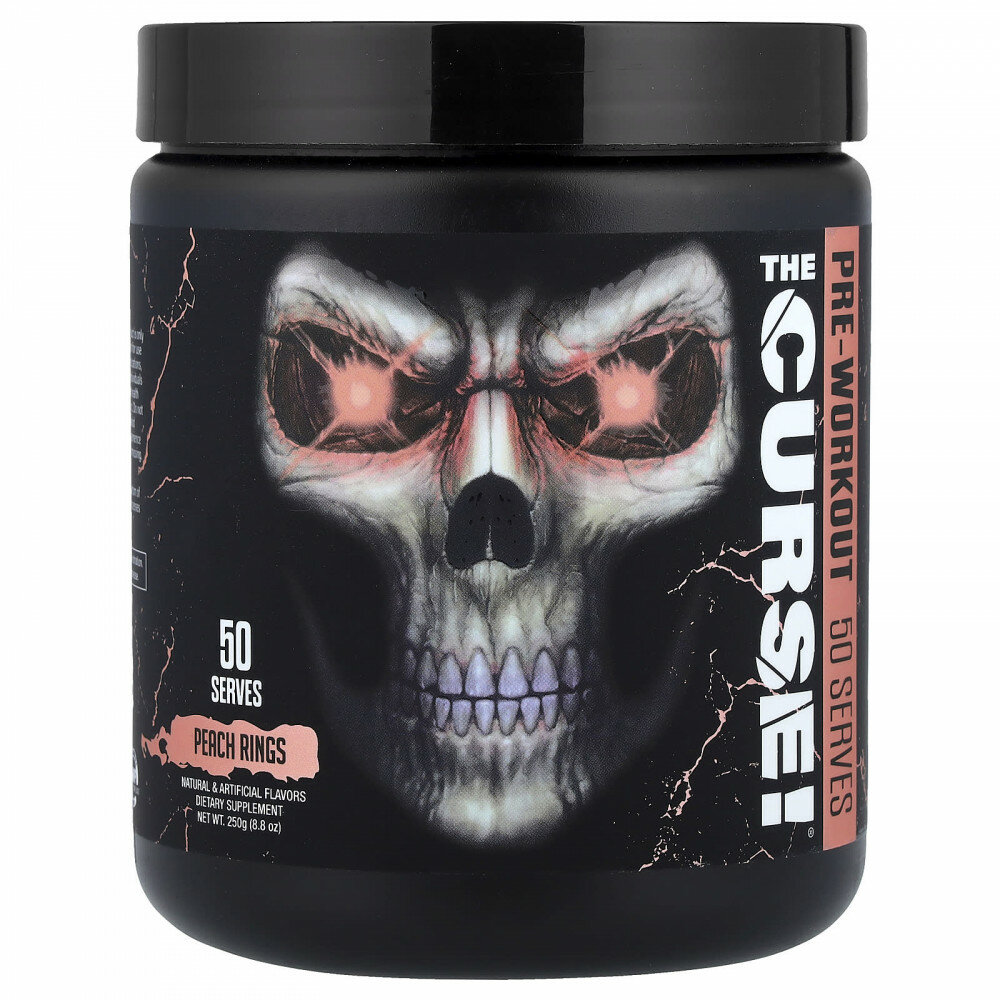 JNX Sports, The Curse, предтренировочная добавка, персиковые кольца, 250 г