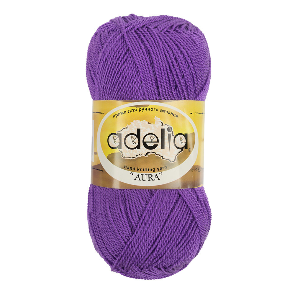 2 шт. Пряжа ADELIA "AURA" 100% акрил 50 г 250 м 5 м №069 сиреневый