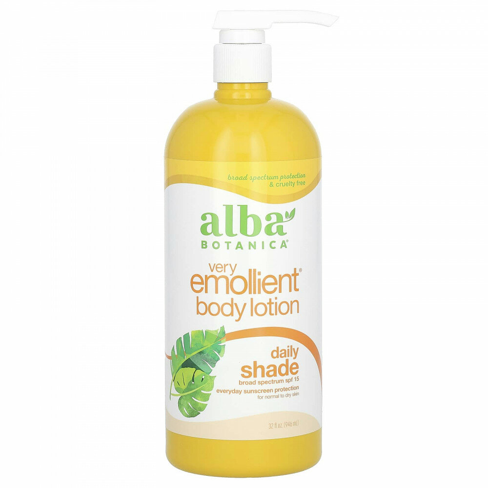 Alba Botanica, Very Emollient, интенсивный смягчающий лосьон для тела, Daily Shade, SPF 15, 946 мл (32 жидк. унции)