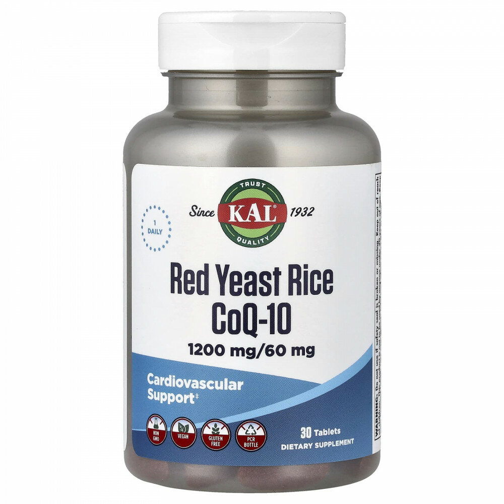 KAL, красный ферментированный рис и коэнзим Q10, 30 таблеток