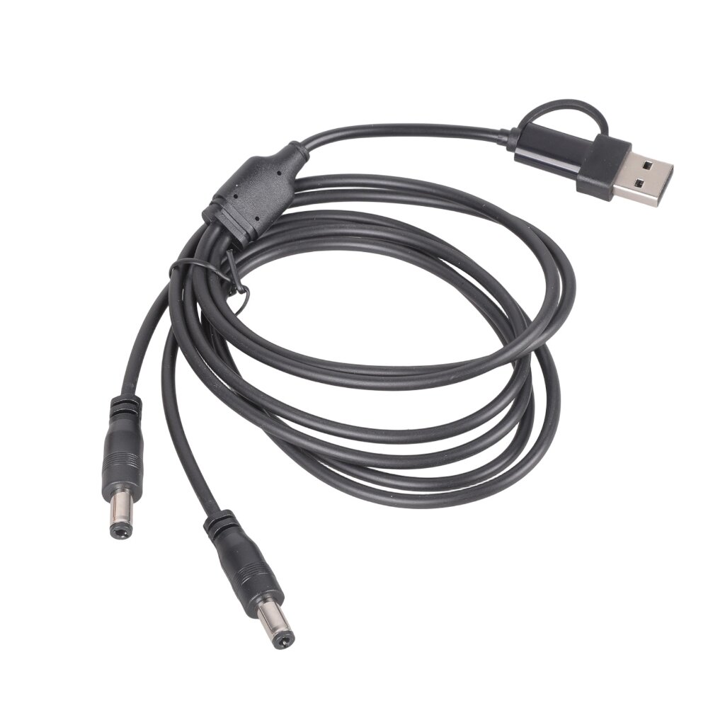 2 В 1 USB A И Type C Для Двойного Кабеля Питания DC5.5x2.5mm 5V 3A Зарядный Шнур Провод Для Маршрутизатора Светодиодный Динамик