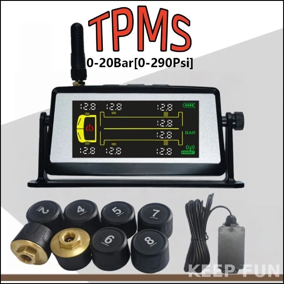 B-TOP TPMS система мониторинга давления в шинах 8 датчиков для грузовых авто
