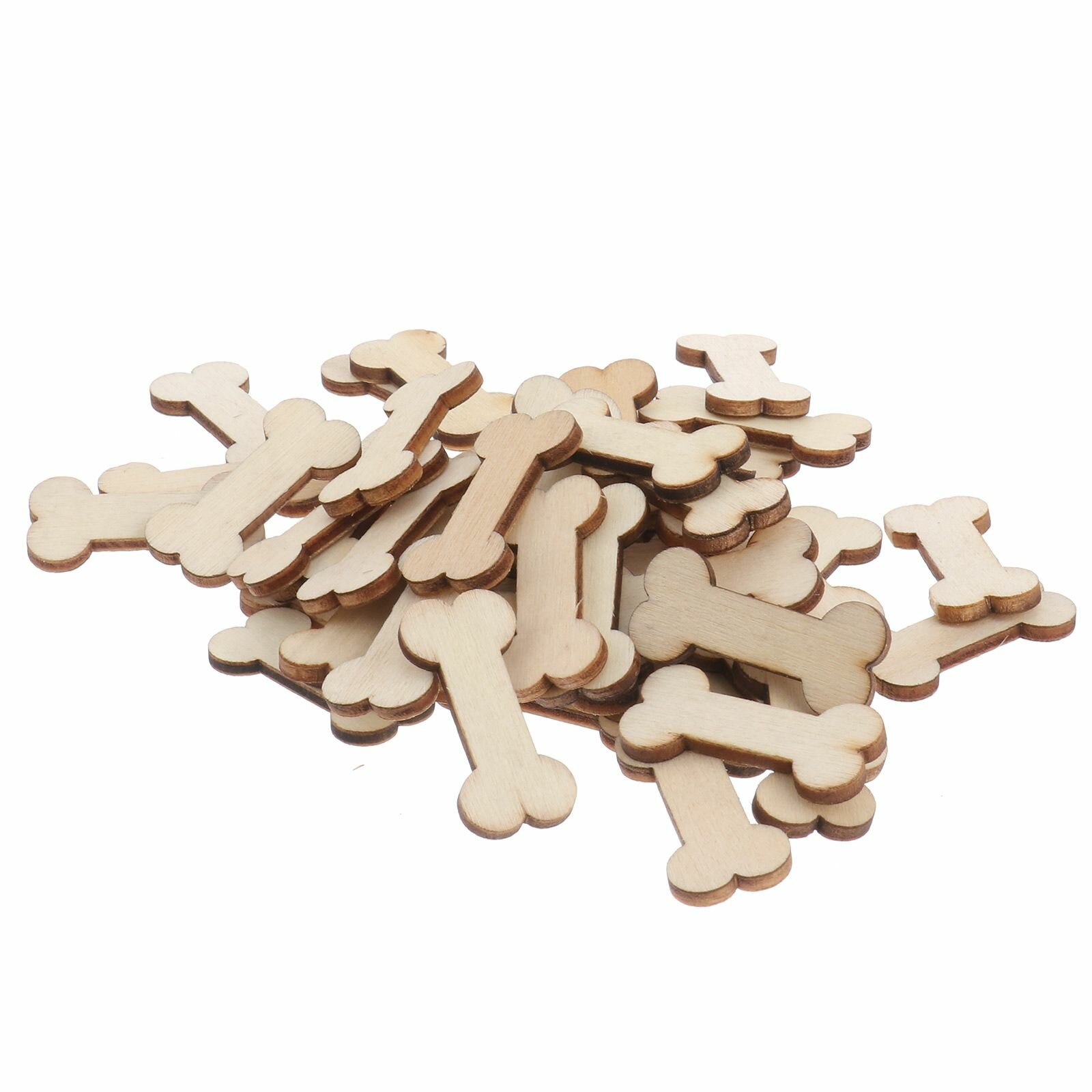 Набор из 50 деревянных косточек из бамбука для декоративно-прикладного творчества