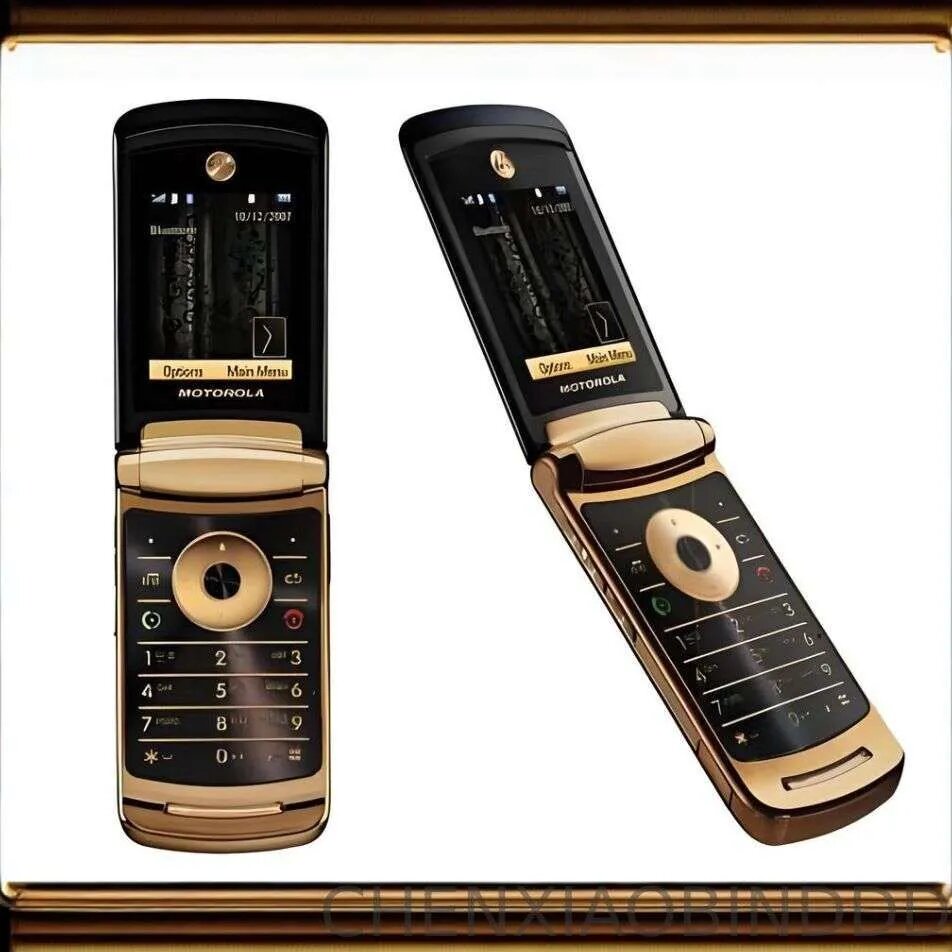 Motorola V8 Золотой мобильный телефон 2.2 дюйма 2 Мпикс 2G Металлический корпус