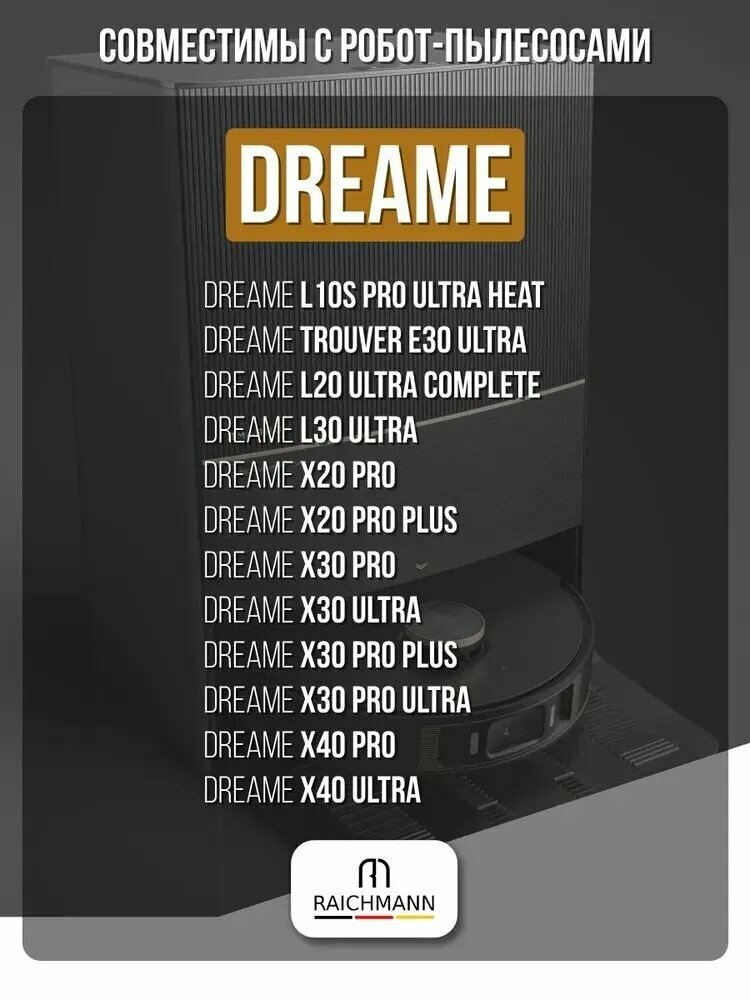 Держатель салфетки, тряпки МОП (2 шт.) для робот-пылесоса Dreame Bot L20 Ultra, L30 Ultra, X20 Pro Plus, X30 Pro, X40 Pro