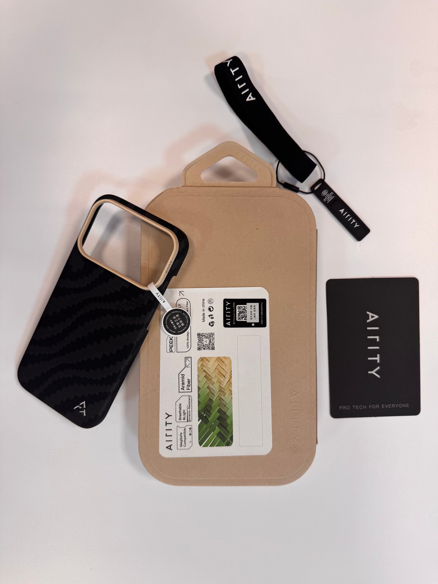 Чехол AIRITY, для iPhone 17 Pro Max, накладка, арамид, серый и черный