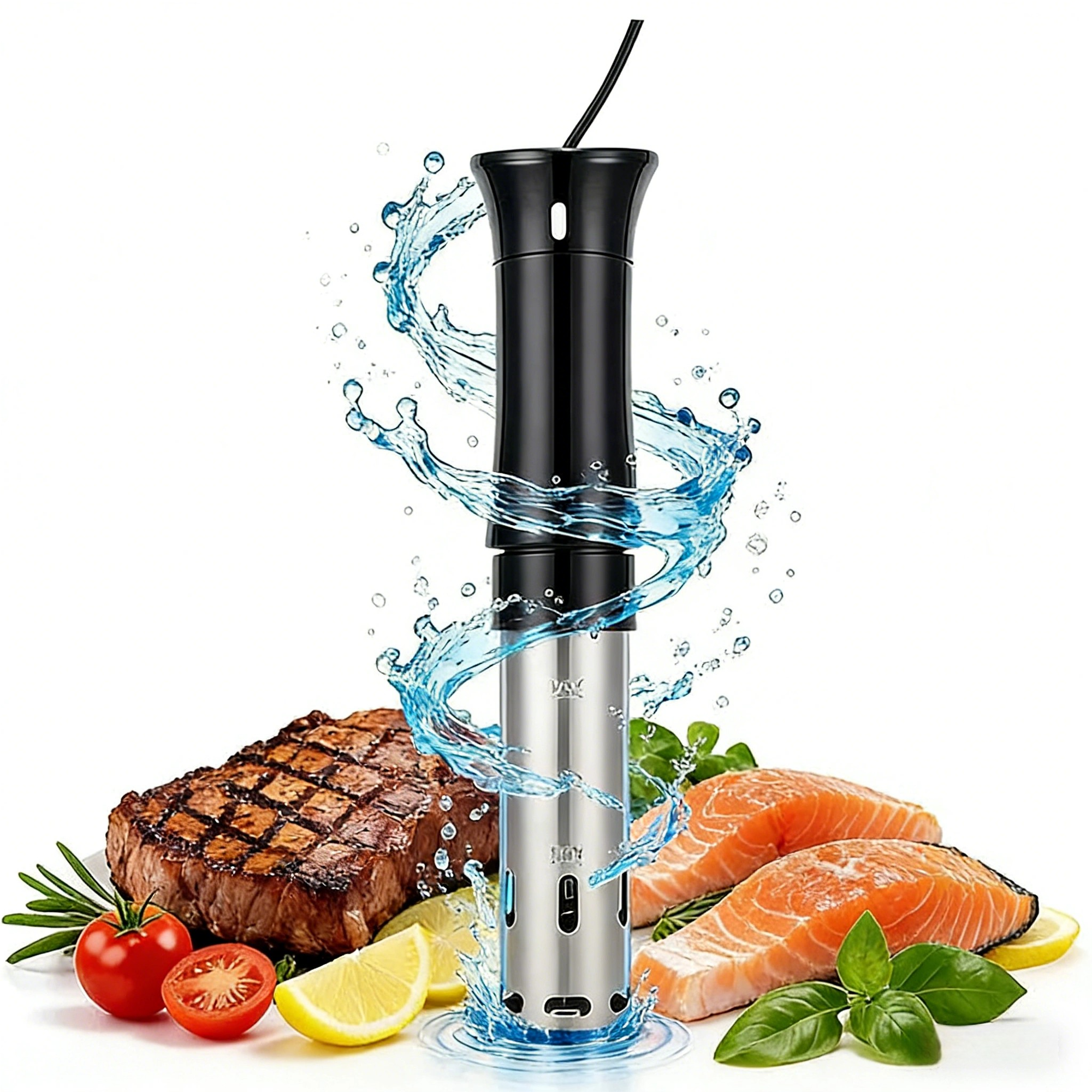 Су вид погружной для приготовления блюд, медленноварка с циркуляцией 1100 Вт, 25–95°C, точность ±0.5°C, защита от сухого хода, 304 сталь