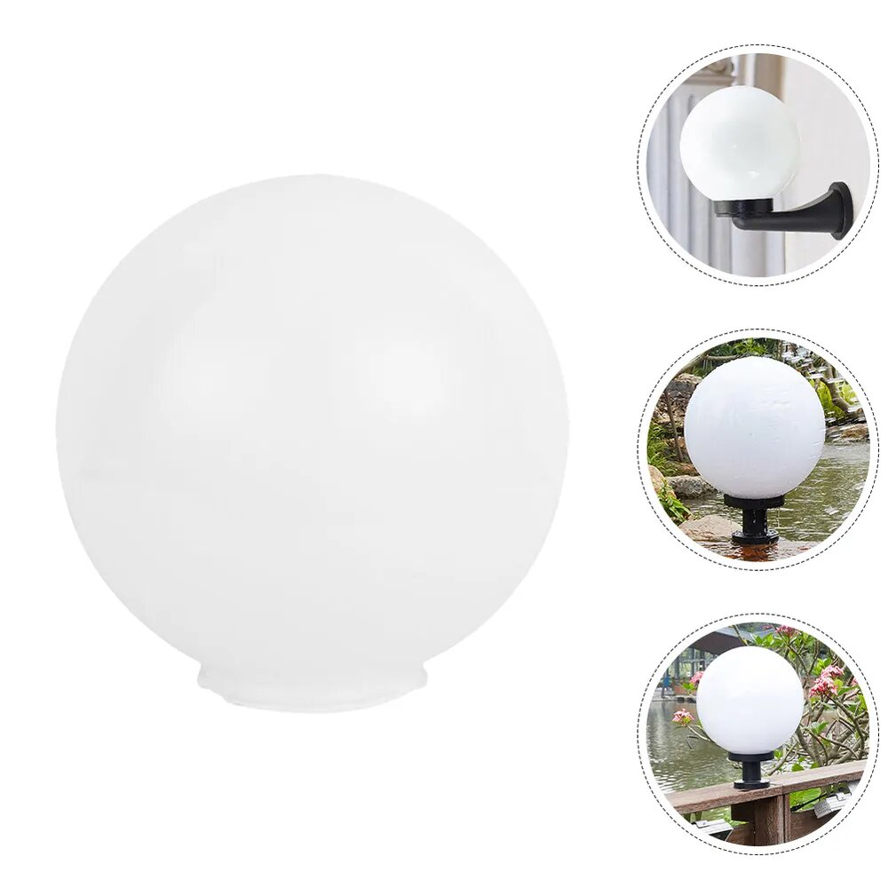 Акриловый Плафон Для Светильника, Круглый, Белый, Прозрачный, Для Сада И Патио, Диаметр 25 См, 1 Шт