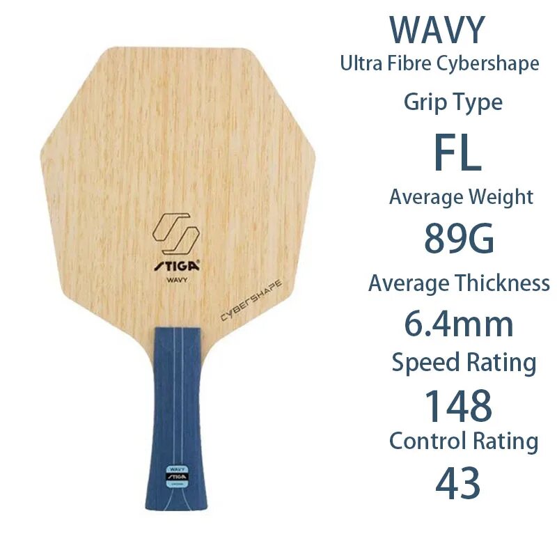Оригинальное лезвие для настольного тенниса STIGA Wavy Ultra Fiber, профессиональная базовая пластина для ракетки для пинг-понга из углеродного волокна для расширенных игроков