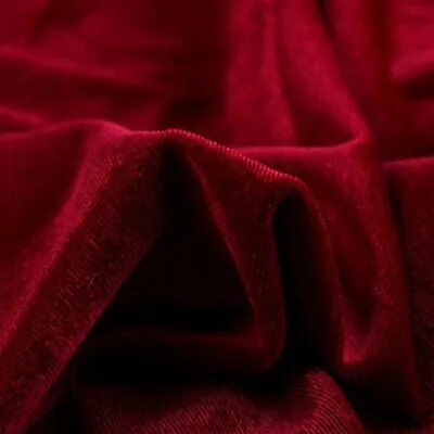 Бархатная велюровая ткань 100% полиэстер Бордовый, wine red
