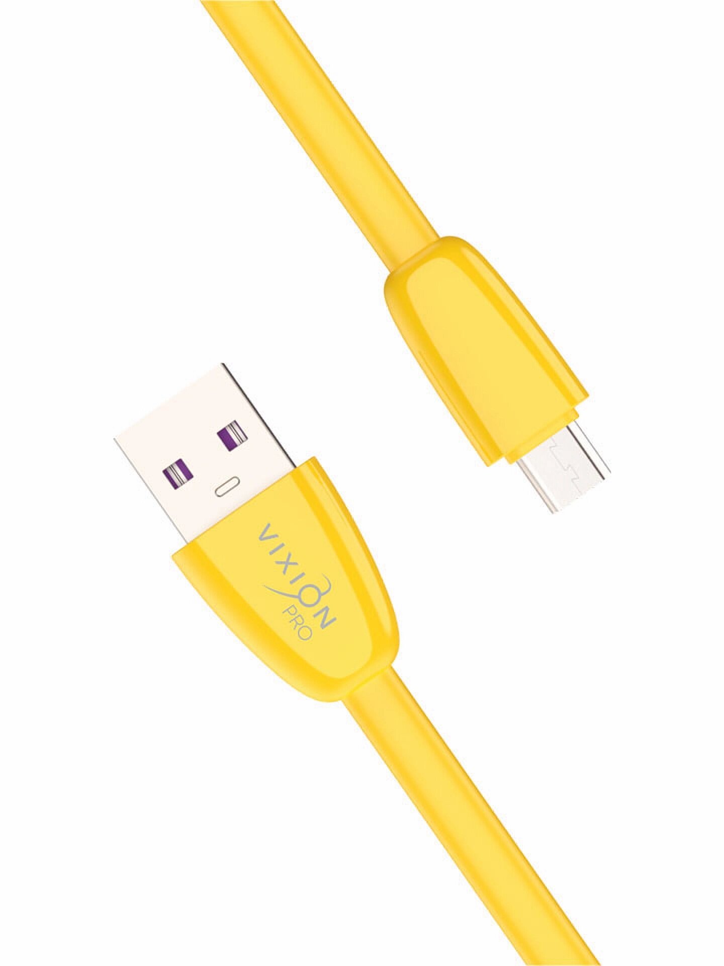 Кабель Vixion Pro, 1м, USB -microUSB, силиконовый, желтый