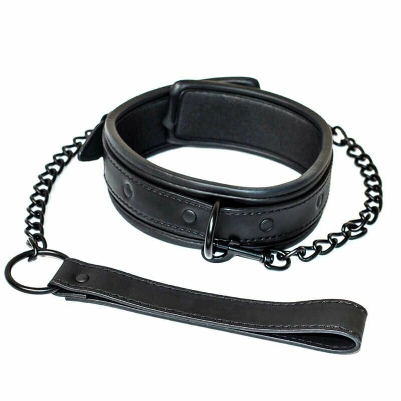 Черный регулируемый ошейник Party Hard Kinky с поводком, длина поводка 81.5 см, Lola Games 1083-01lola