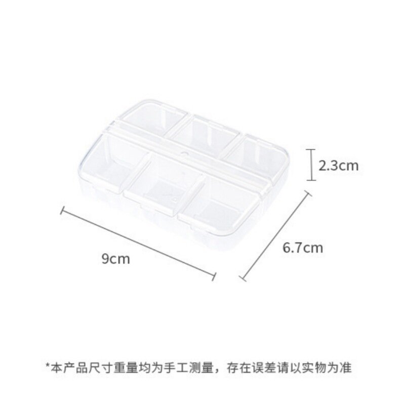 Портативная коробка для таблеток с 6 отсеками, прозрачный ПП материал, компактный чехол для переноски лекарств