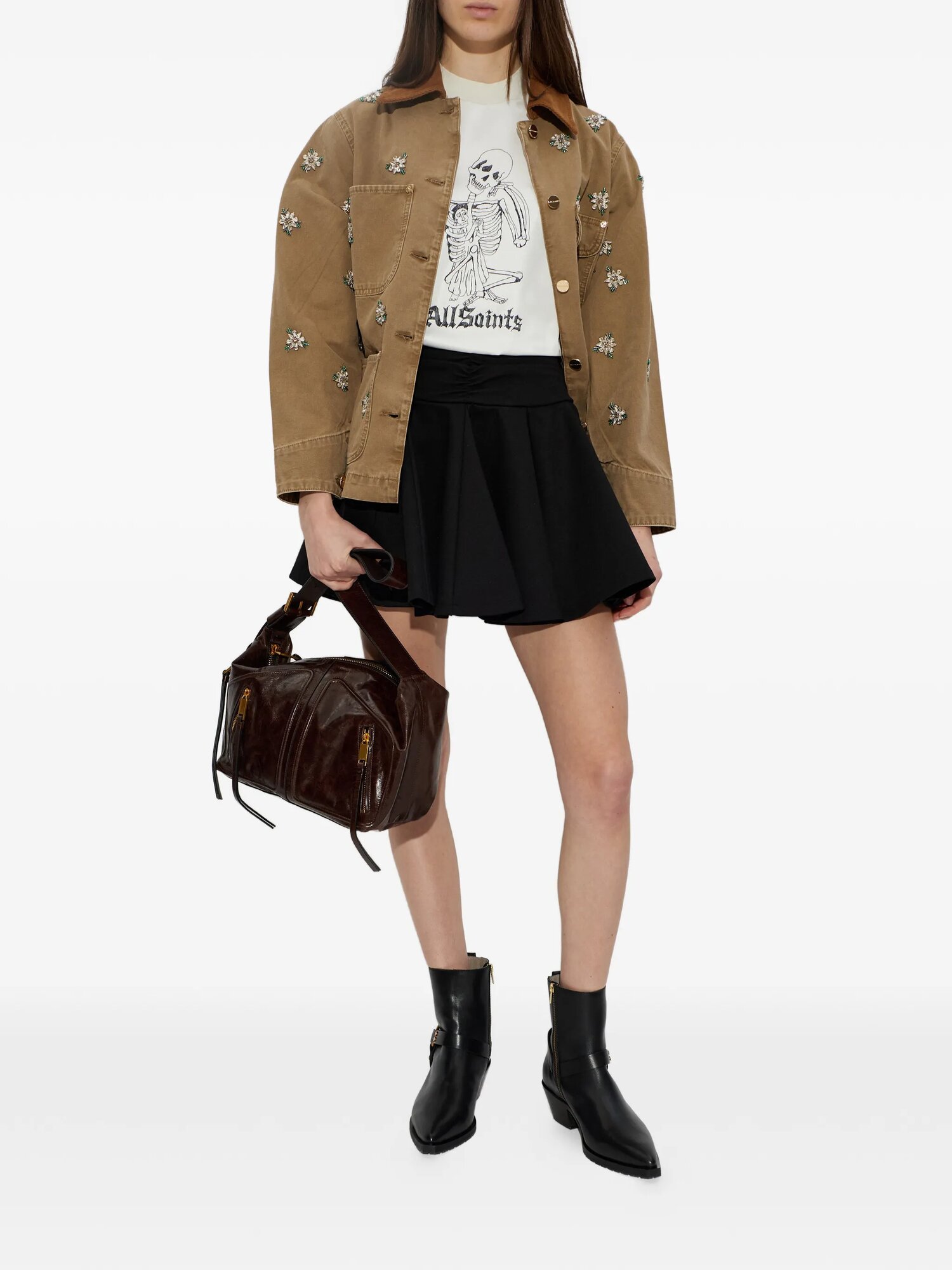 Куртка AllSaints Bex, размер 34, brown — фото 1
