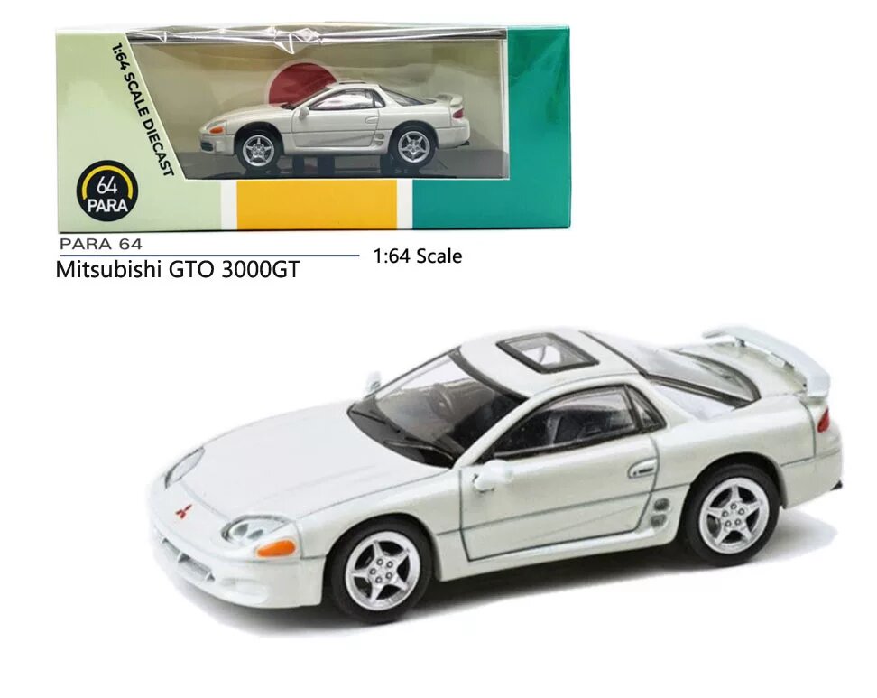 PARA64 1/64 Масштабная Модель Автомобиля Mitsubishi GTO 3000GT из Сплава в Кремовом Цвете - Подлинная Металлическая