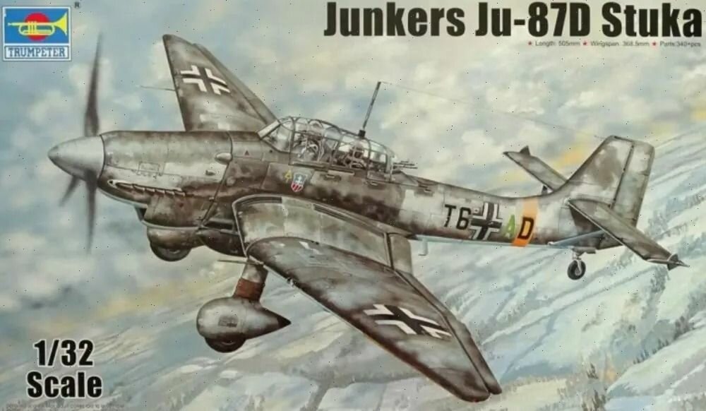 Сборная модель самолета Юнкерс Ю87Д Штука в масштабе 1/32