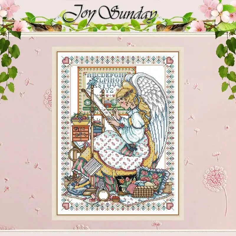 Набор для вышивания крестом Joy Sunday «Ангел» 14CT, печать на ткани