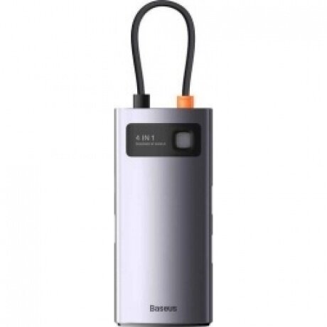 USB-концентратор Baseus Metal Gleam Series 4-in-1 (Type-C to USB3.0*3+RJ45*1) (WKWG070113)