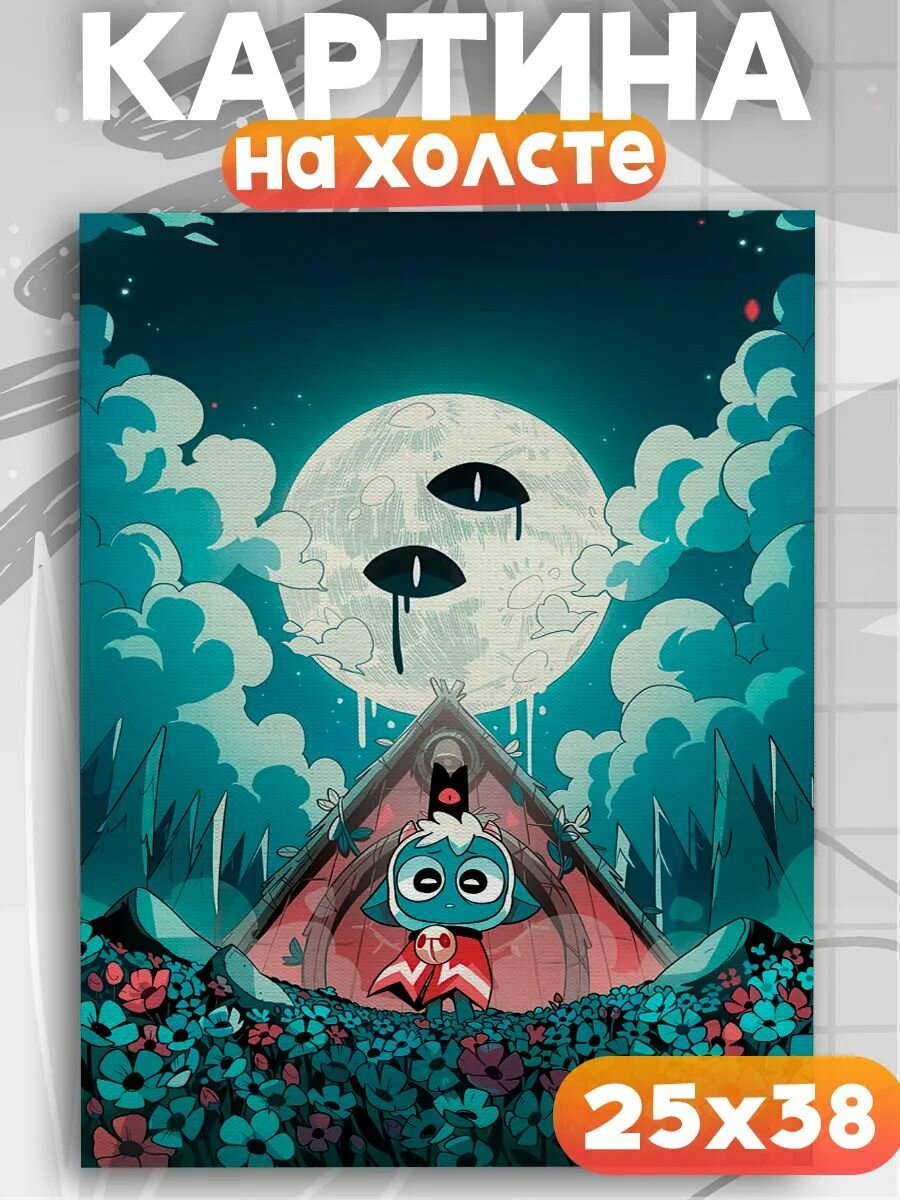 Картина на стену Cult of the Lamb, на подрамнике, 1шт, 38х25 размер.
