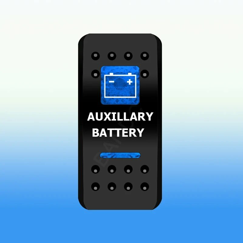 Кулисный переключатель Auxillary Battery с подсветкой, синий