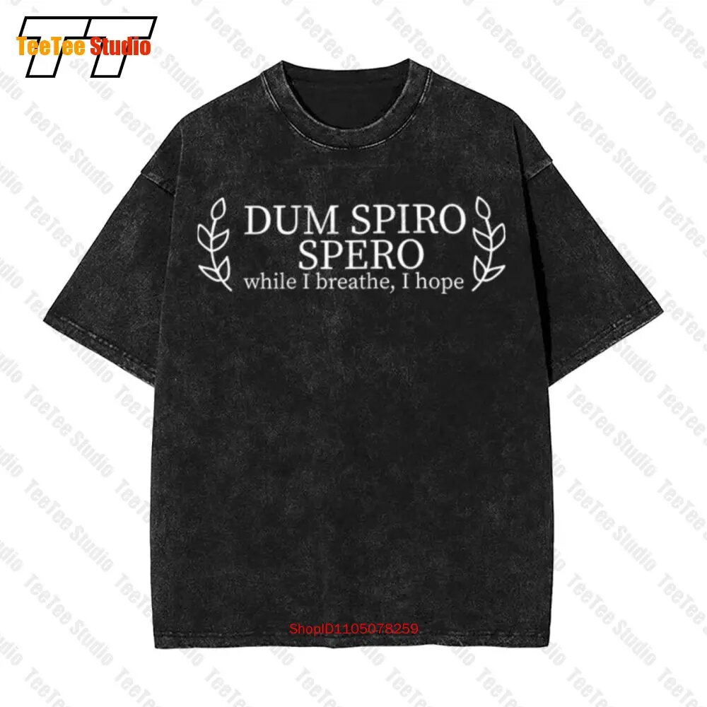 Винтажная футболка большого размера Dum Spiro Spero While I Breathe I Hope TI9C