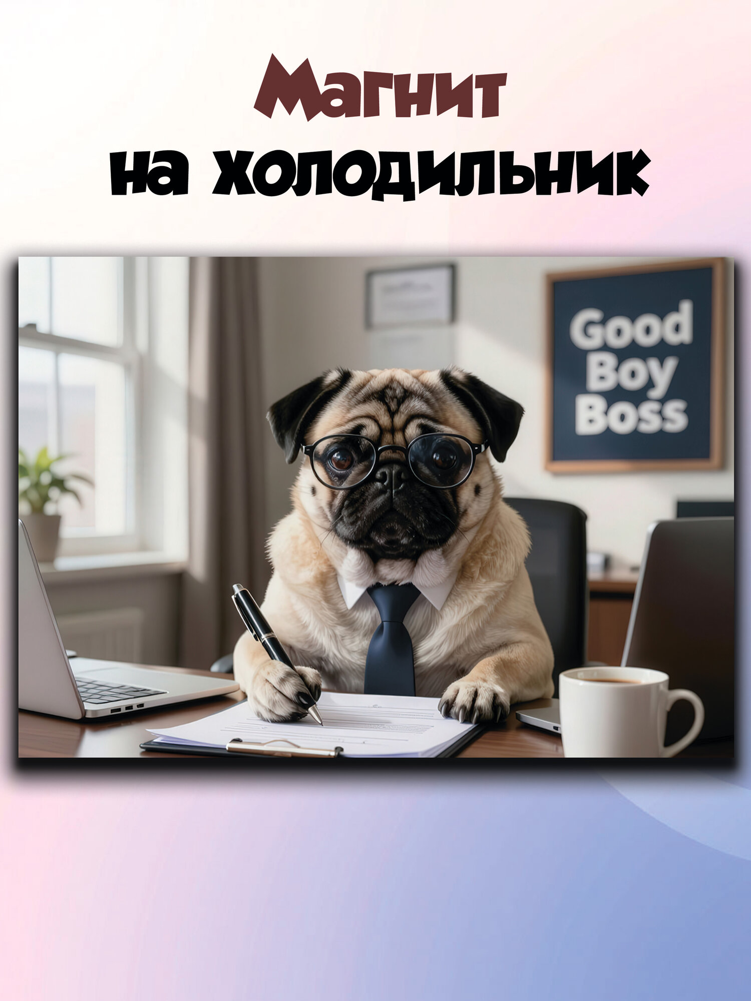 Магнит на холодильник с милыми животными, деревянный, 7*10 см