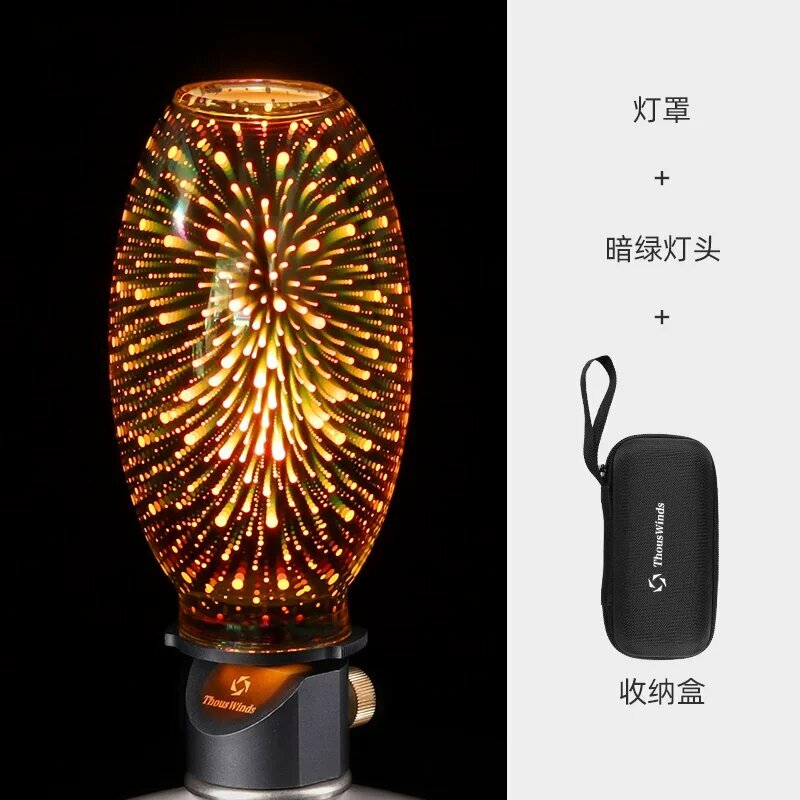 Черный винтажный оливковый газовый фонарь с 3D-эффектом фейерверков и стеклянным абажуром для наружного использования