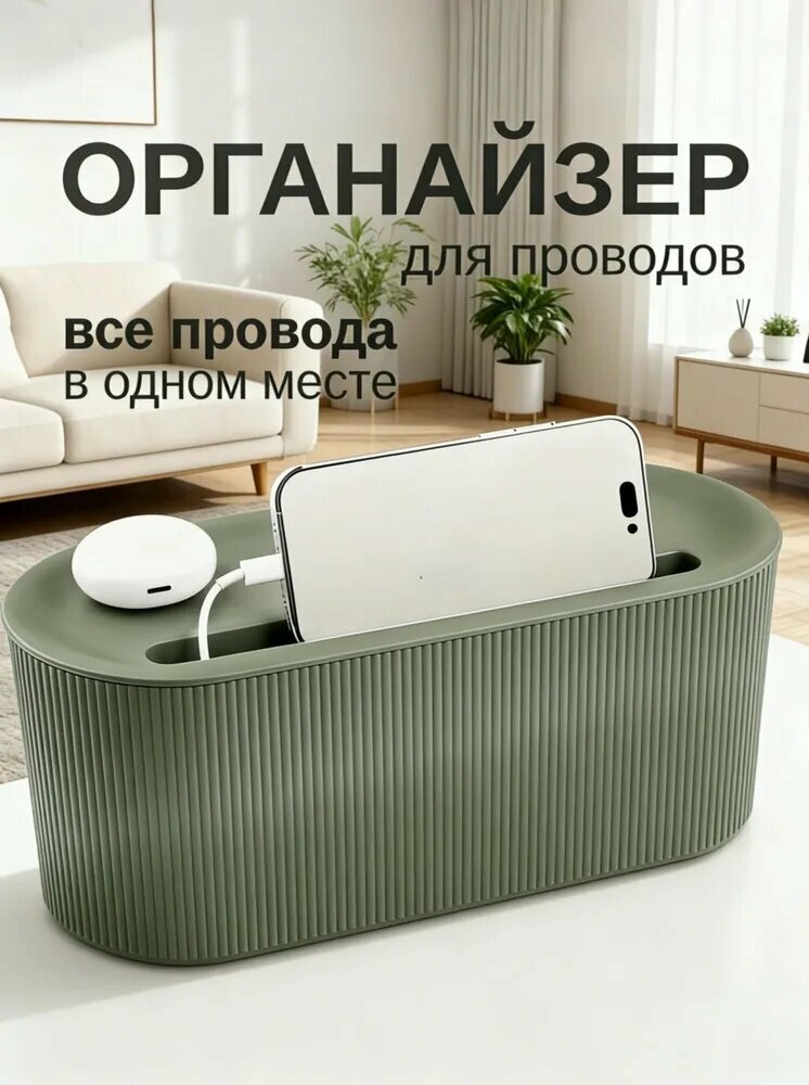 Эксклюзивный бокс для систематизации зарядок, удлинителей и кабельных аксессуаров, органайзер и держатель проводов