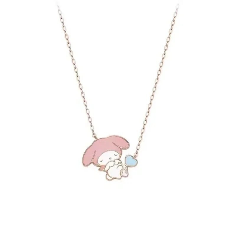 Кулон с мультяшным персонажем Sanrio, кулон в стиле аниме Hello Kitty, милая цепочка с подвеской в виде животного My Melody, украшение для девочки.