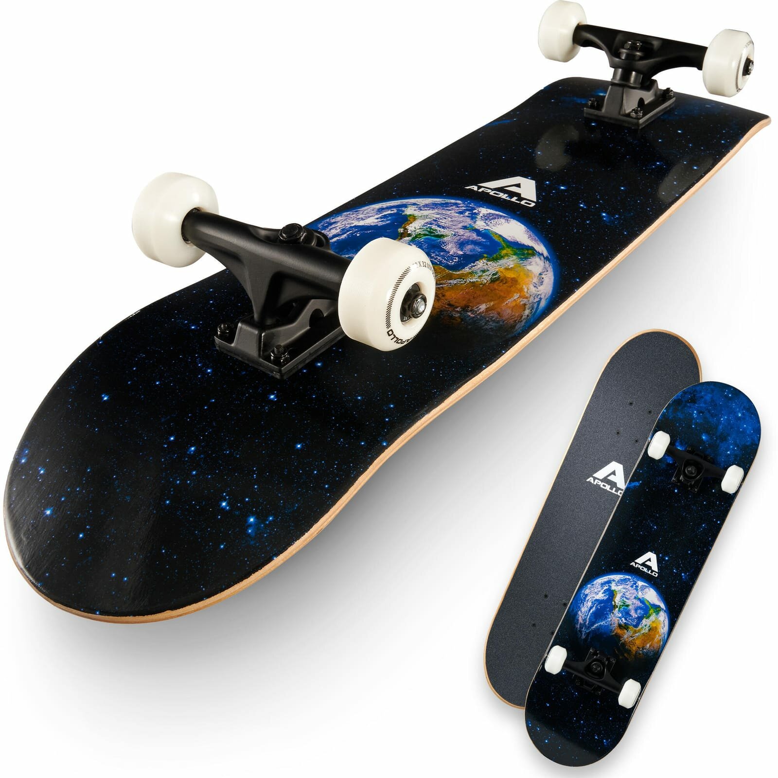 DECATHLON Скейтборд Decathlon apollo, 31,5x8 дюймов, черный/синий