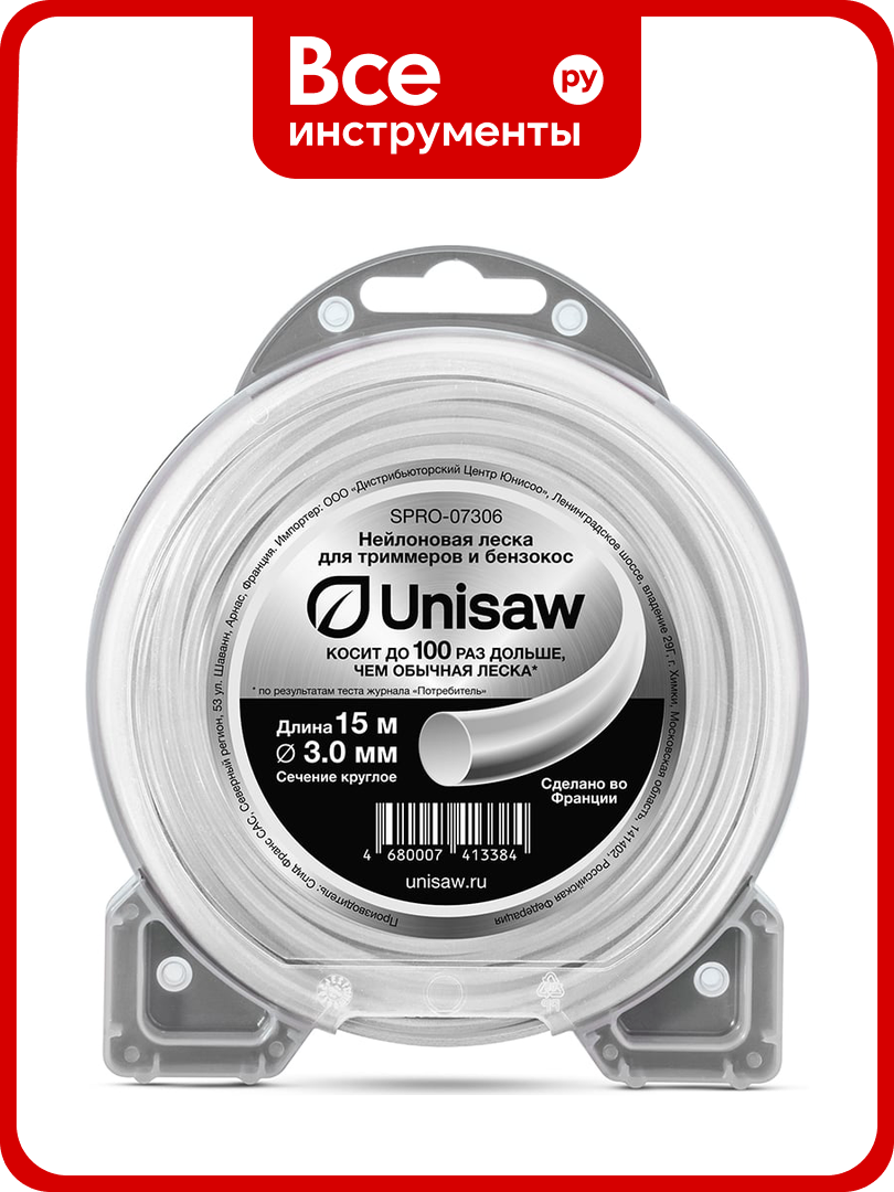 Леска Professional Quality (3 мм, 15 м, круглая) Unisaw SPRO-07306